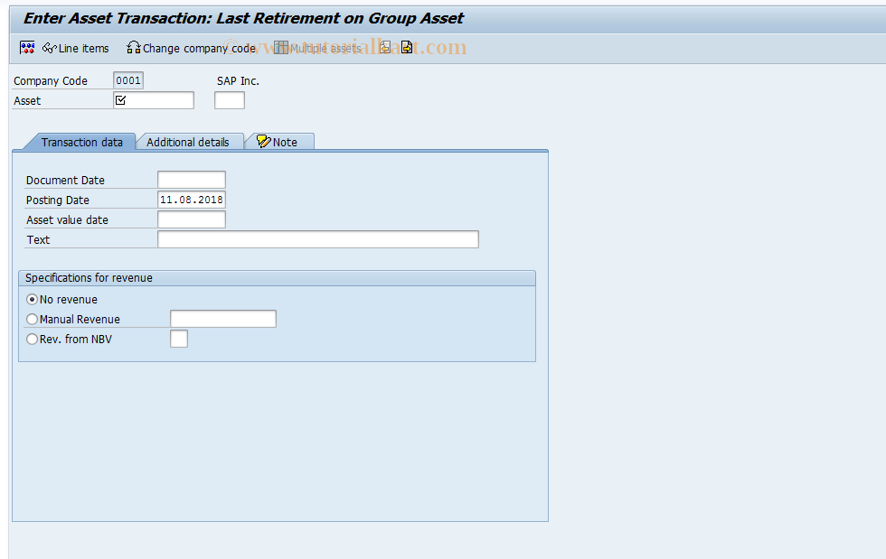 ABAKN SAP Tcode Last Retirement On Group Asset Transaction Code