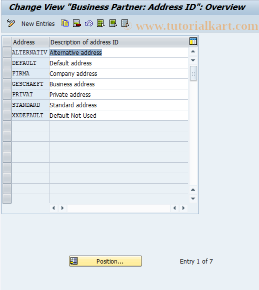 BC14 SAP Tcode Business Partner Address ID Transaction Code