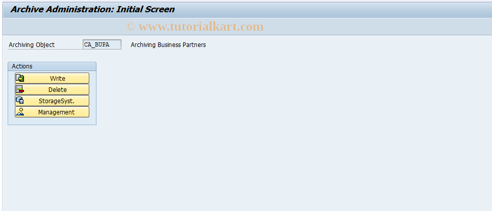 BUPA_ARCH SAP Tcode: Fin. transaction: Create archive