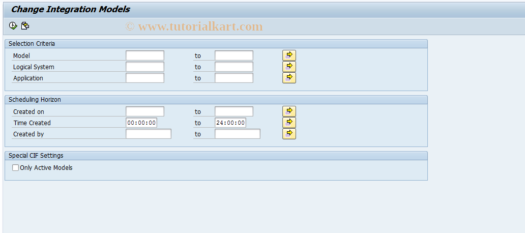 CFM6 SAP Tcode: Modify Integration Model CFM6 SAP Tcode: Modify Integration Model