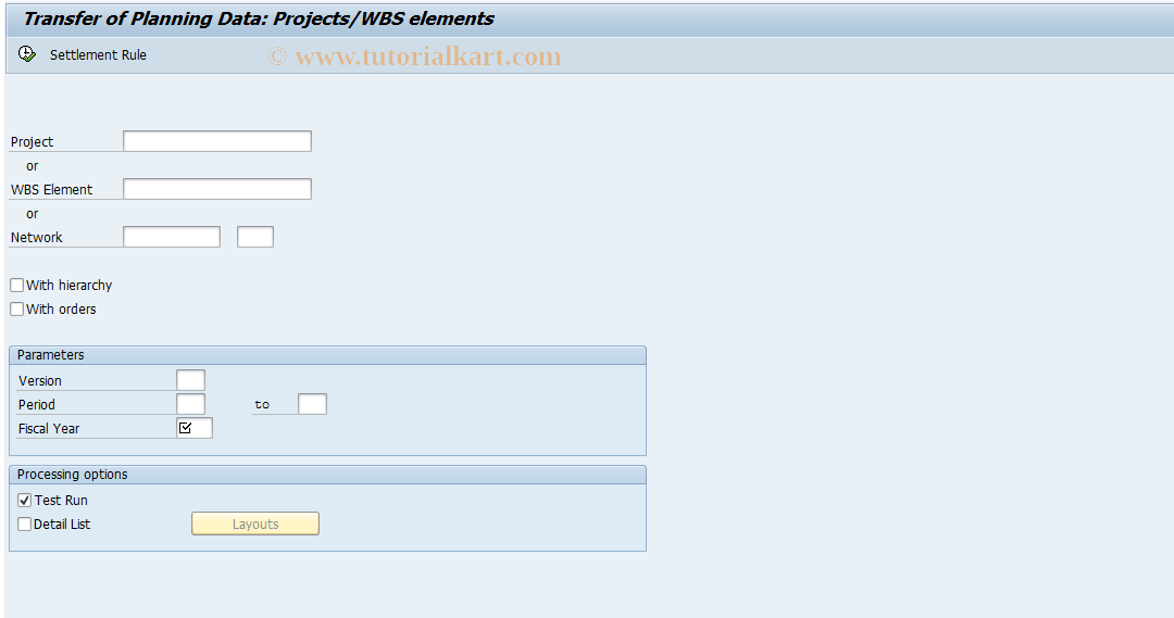 CJ7E SAP Tcode Plan Data Transfer Projects Transaction Code