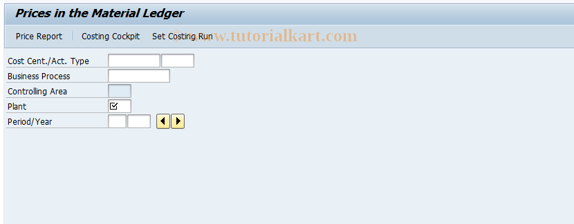 CKMLLA SAP Tcode Prices In The Material Ledger Transaction Code