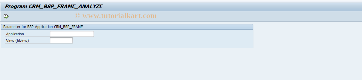 CRMC_BSP_ANALYZE SAP Tcode: Starts CRMC_BSP_FRAME: Analysis Mode