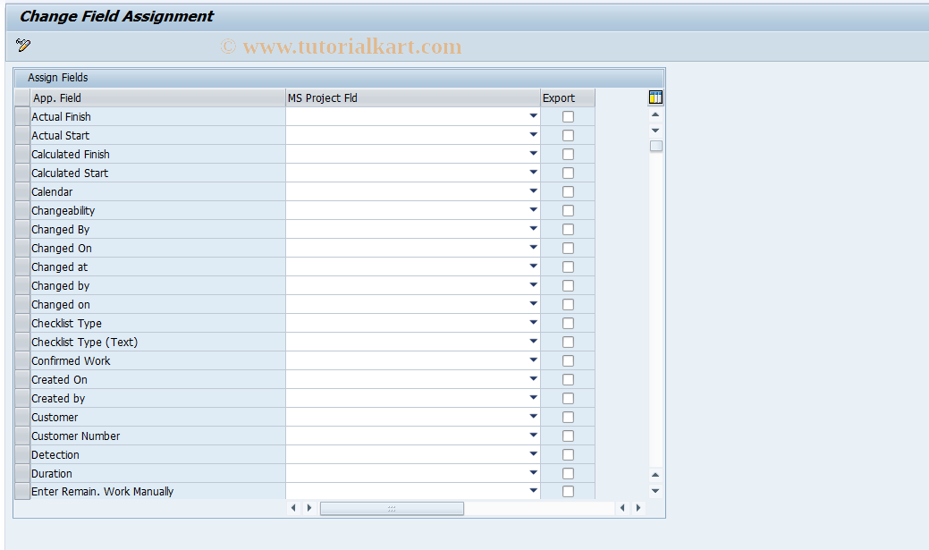 DPR_DWNLD2MSP_CUST SAP Tcode : Field Assgmt for MS Project Export ... DPR_DWNLD2MSP_CUST SAP Tcode : Field Assgmt for MS Project Export ...