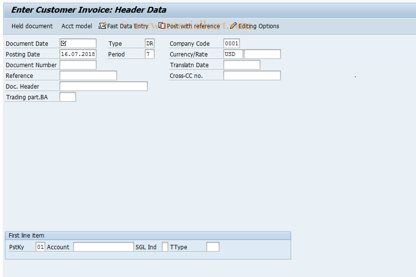 F-22 SAP Tcode: Enter Customer Invoice F-22 SAP Tcode: Enter Customer Invoice