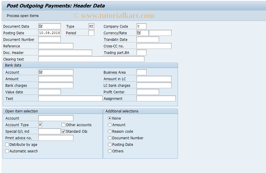 F-53 SAP Tcode: Post Outgoing Payments F-53 SAP Tcode: Post Outgoing Payments