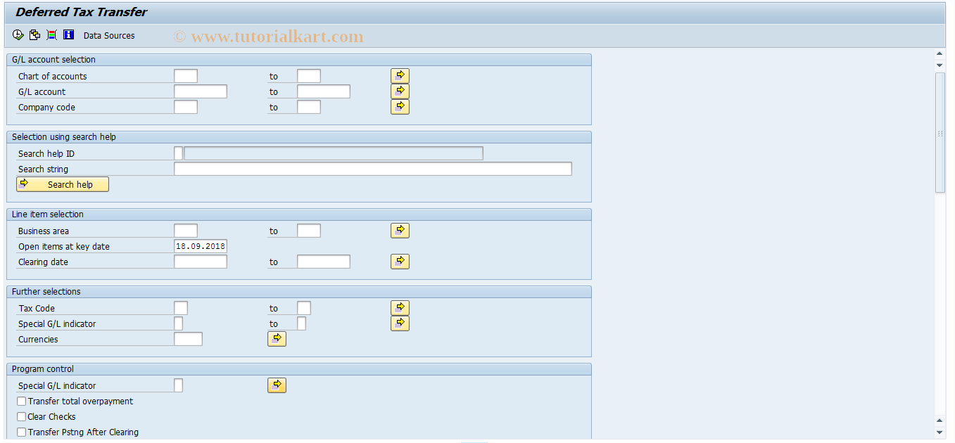 F.38 SAP Tcode: Transfer Posting of Deferred Tax F.38 SAP Tcode: Transfer Posting of Deferred Tax