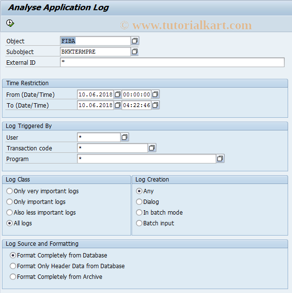 F98TMPRE SAP Tcode: Application Log for Pre-notification F98TMPRE SAP Tcode: Application Log for Pre-notification
