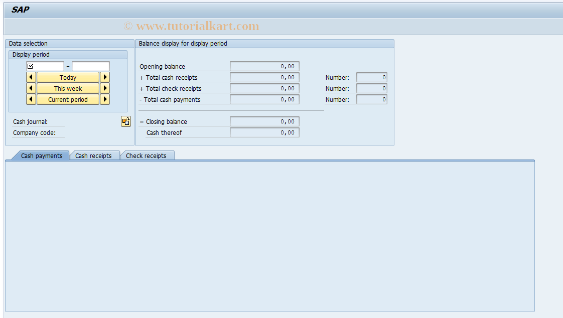 FBCJ3 SAP Tcode Display Cash Journal Transaction Code