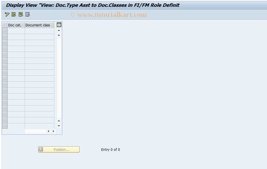 FM A SAP Tcode Display Document Class Document Category Assgmt