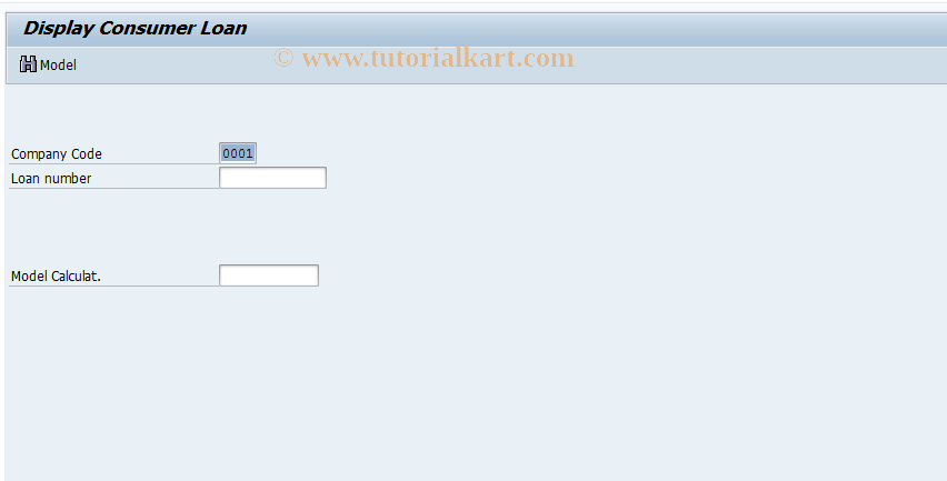FNCL_DISPLAY SAP Tcode: Display Consumer Loan