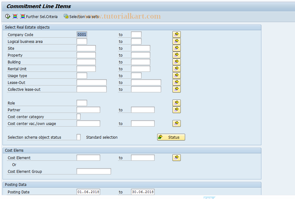 FOEP0002 SAP Tcode Commitment Line Items Transaction Code