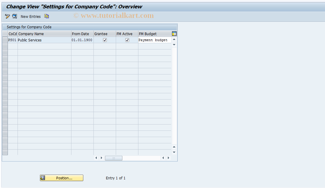 GM_CC_SETTINGS SAP Tcode: Maintain Company Code Settings GM_CC_SETTINGS SAP Tcode: Maintain Company Code Settings