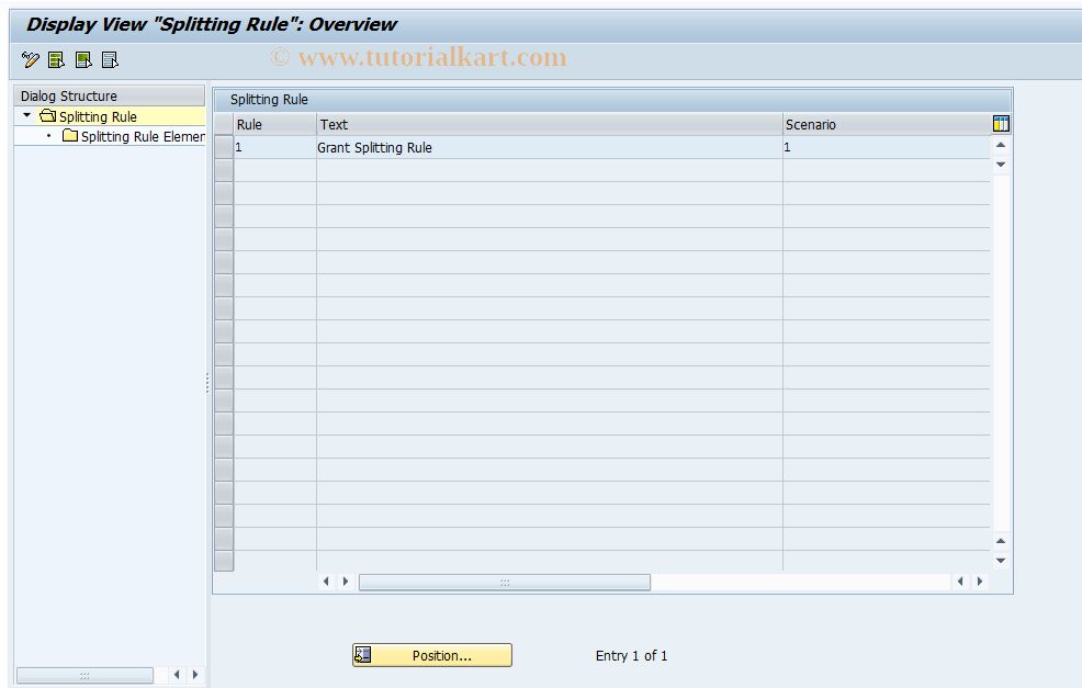 GM SPLIT RULES SAP Tcode Configure Splitting Rules Transaction Code