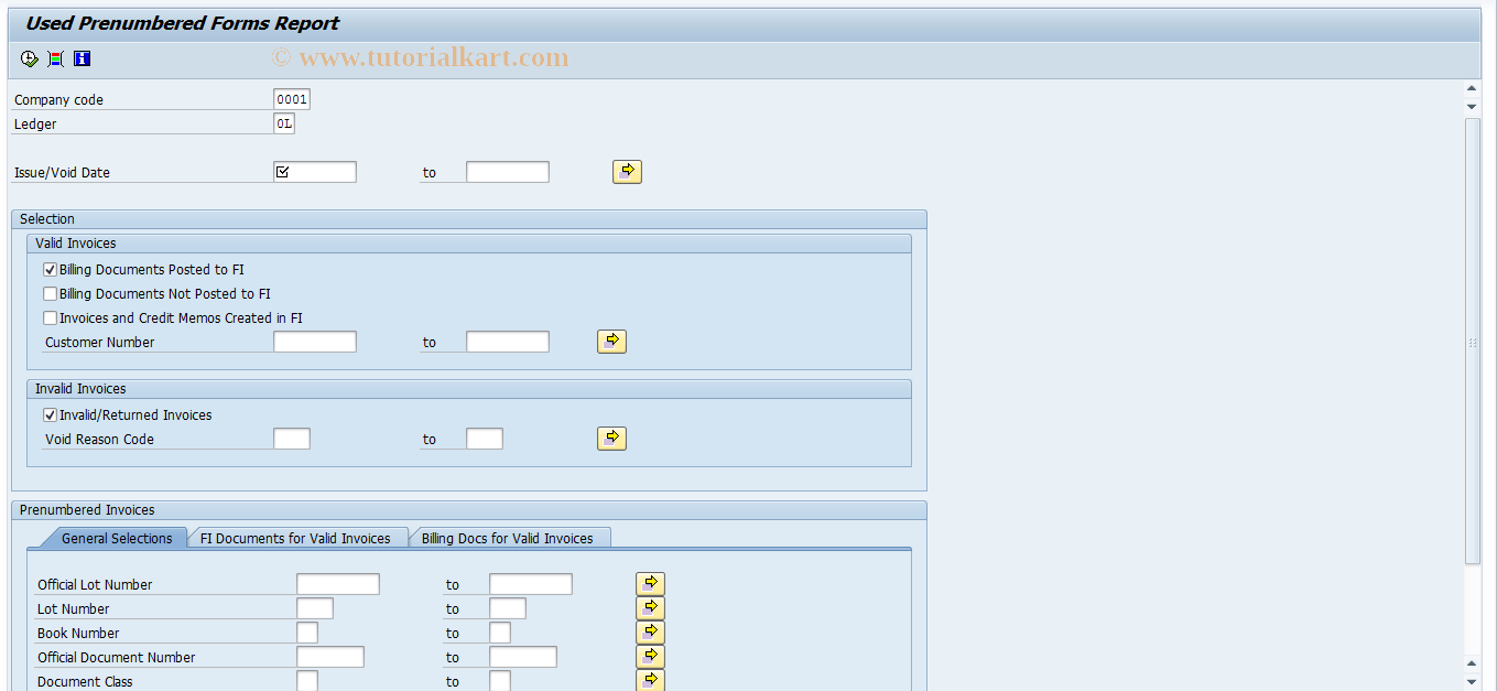 IDDH SAP Tcode Used Prenumbered Forms Report