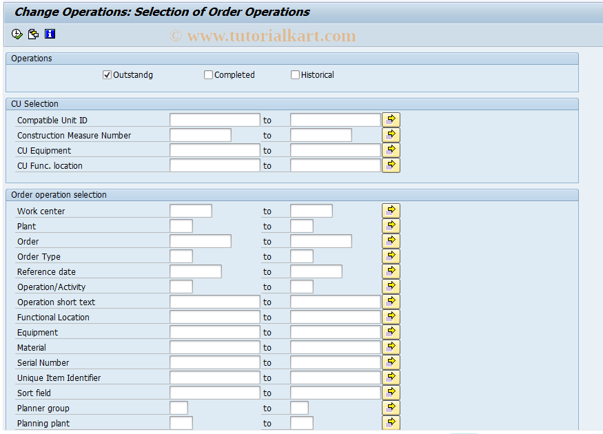 IW37 SAP Tcode Change Operations Transaction Code