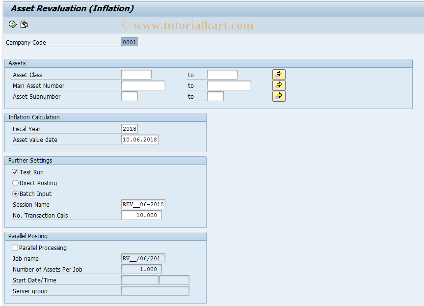 J1AI SAP Tcode: Asset Revaluation (Inflation) J1AI SAP Tcode: Asset Revaluation (Inflation)