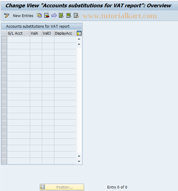J1GVATC1 SAP Tcode Accountsubstitutions For VAT Report Transaction Code