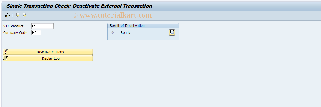 KLSDC3 SAP Tcode : Single Transaction Check: Deactivate Transaction Code