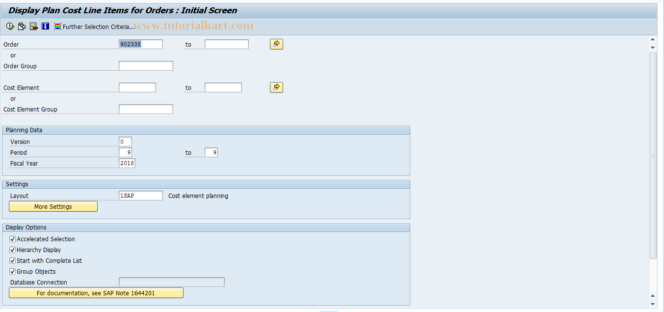 KOBPN SAP Tcode Orders Plan Line Items New Transaction Code