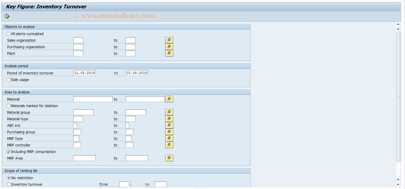 MC44 SAP Tcode INVCO Analysis Of Inventory Turnover