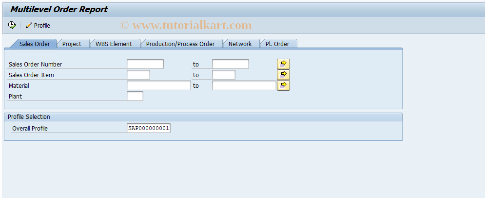 MD4C SAP Tcode: Multilevel Order Report MD4C SAP Tcode: Multilevel Order Report