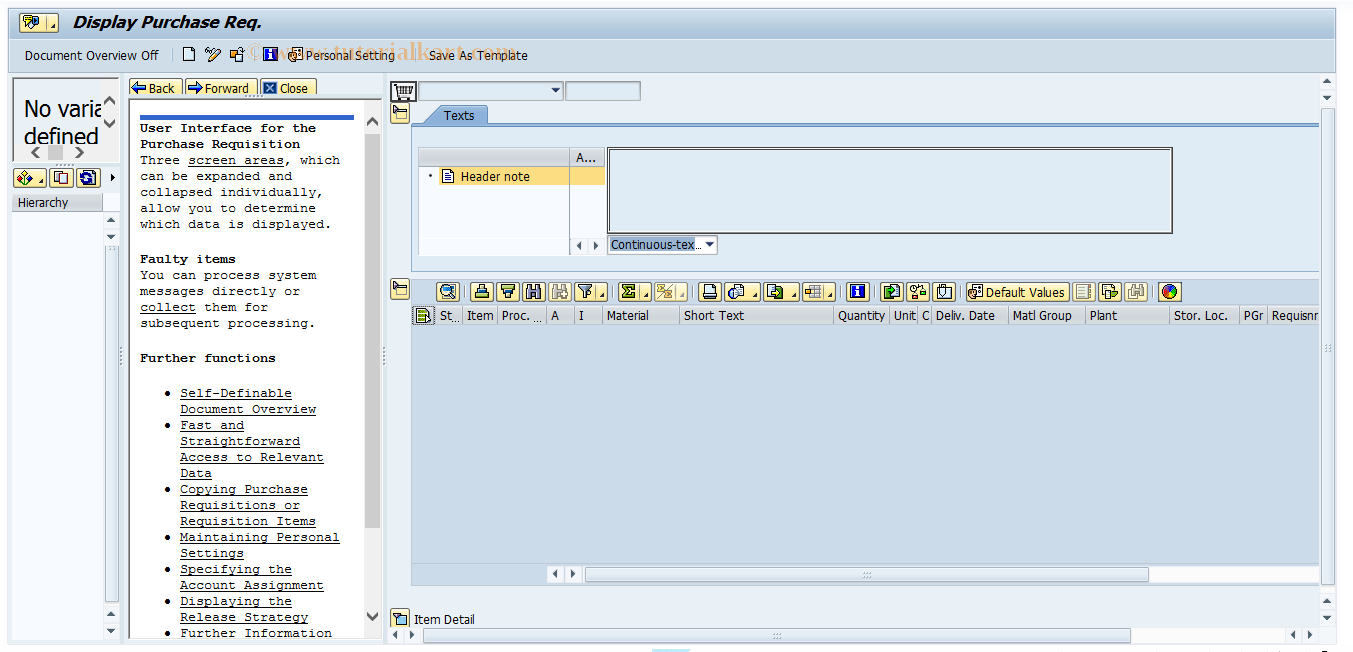 ME53N SAP Tcode Display Purchase Requisition Transaction Code