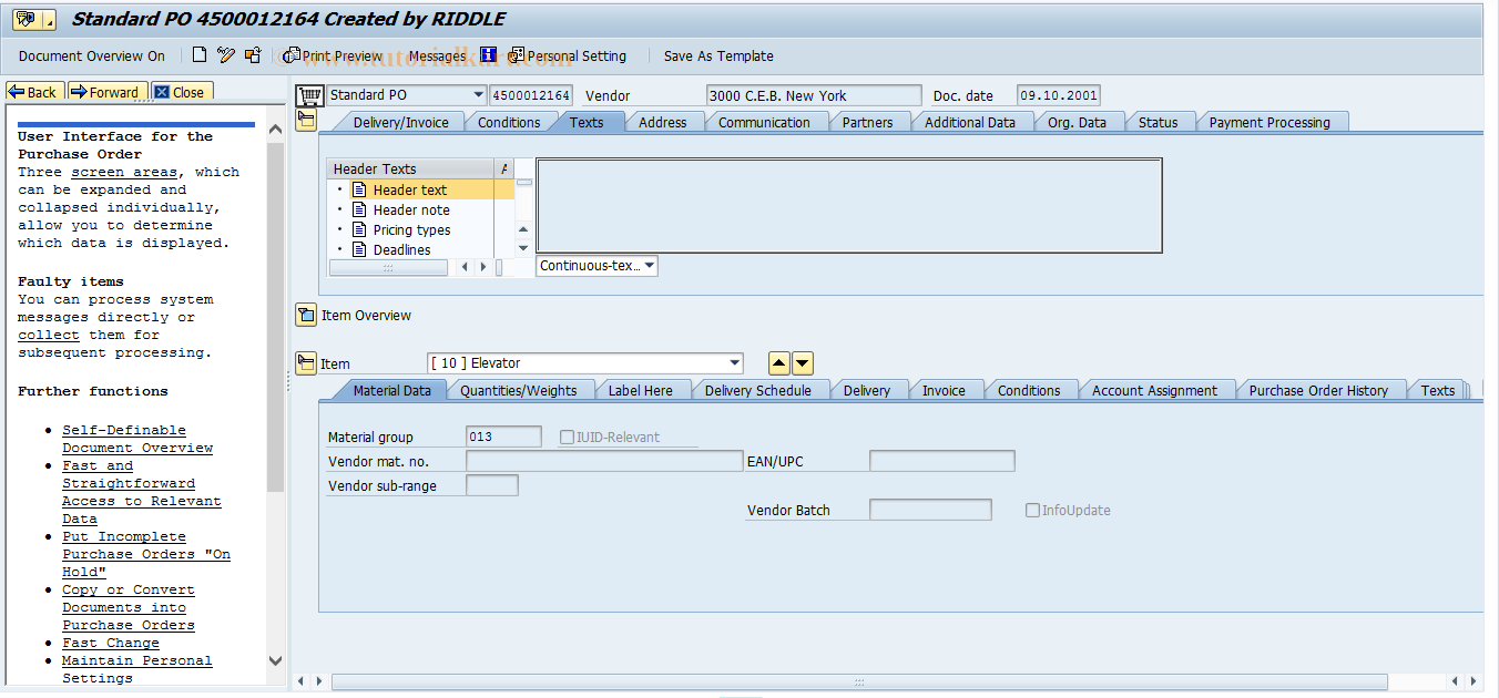 MEPO SAP Tcode Purchase Order Transaction Code