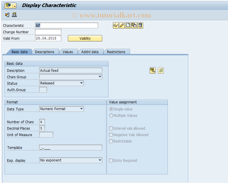 OMGQ CHAR SAP Tcode Charact Maintenance Release Procedure