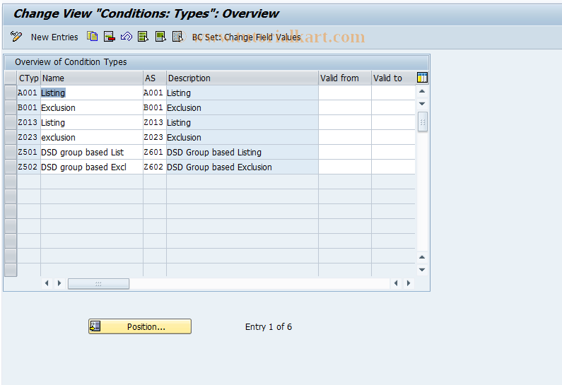 OV02 SAP Tcode Condition Type Listing Exclusion Transaction Code