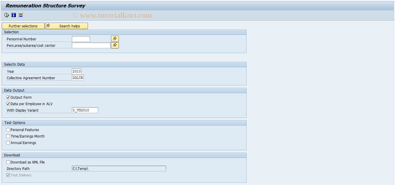 PC00 M01 EHVS SAP Tcode Remuneration Structure Survey Transaction Code