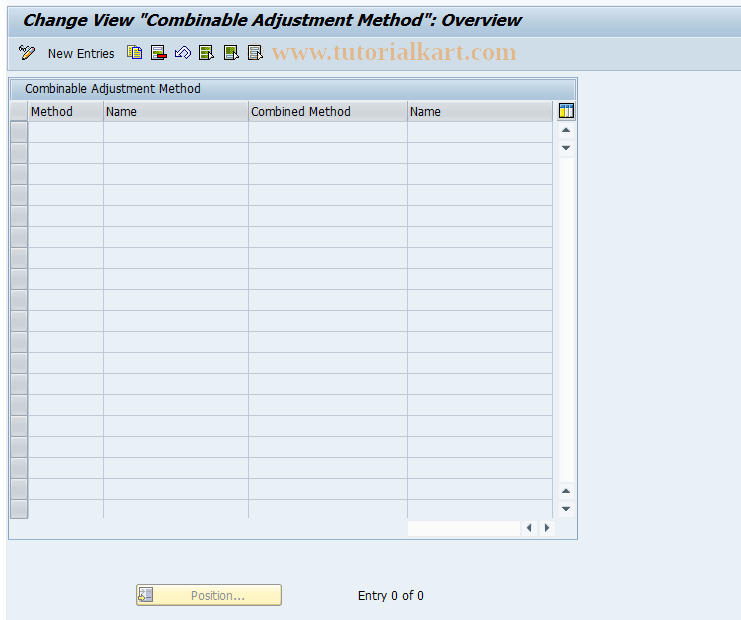 REAJMETHCOMB SAP Tcode : Combinable Adjustment Method Transaction Code