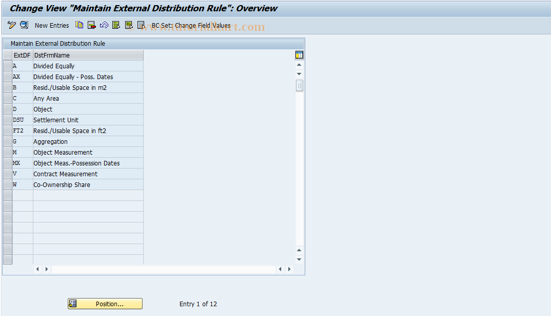 RECDCD SAP Tcode External Distribution Rules Transaction Code