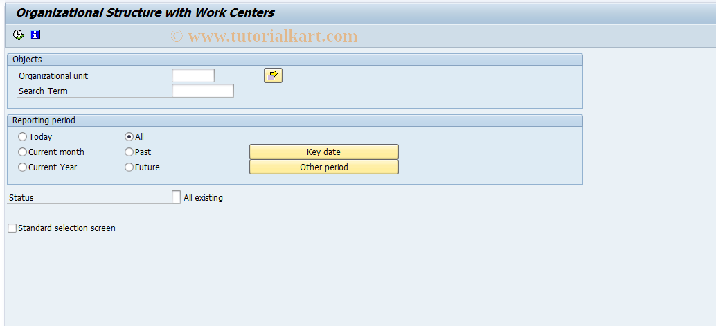 RE RHXSTR03 SAP Tcode Organizational Structure With Work Centers 