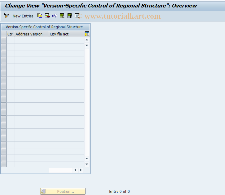 SA23 SAP Tcode Address Version Regional Structure Transaction Code