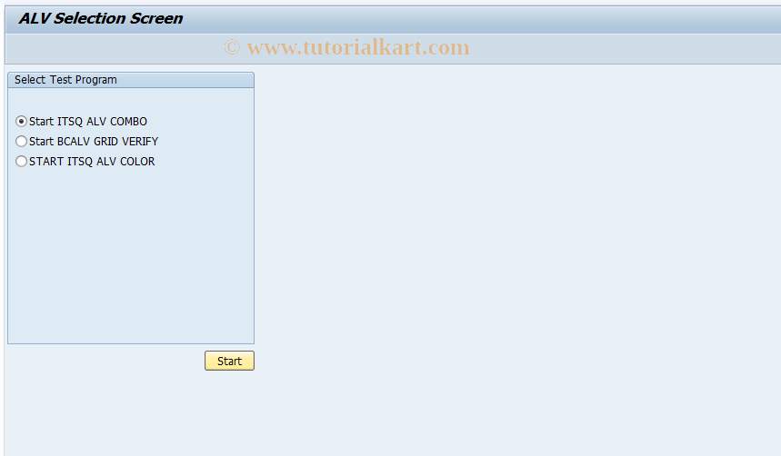 SITSQ ALV SAP Tcode Test Program ALV Grid Transaction Code