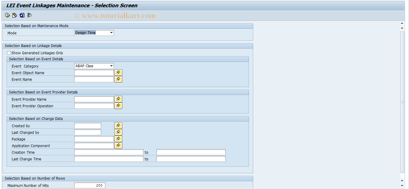SLEI_EVT_LINKAGE SAP Tcode: LEI Linkage Maintenance SLEI_EVT_LINKAGE SAP Tcode: LEI Linkage Maintenance
