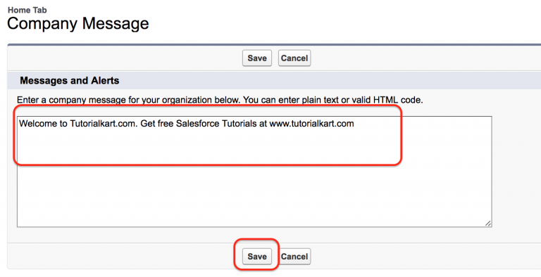 Home page Layout in Salesforce