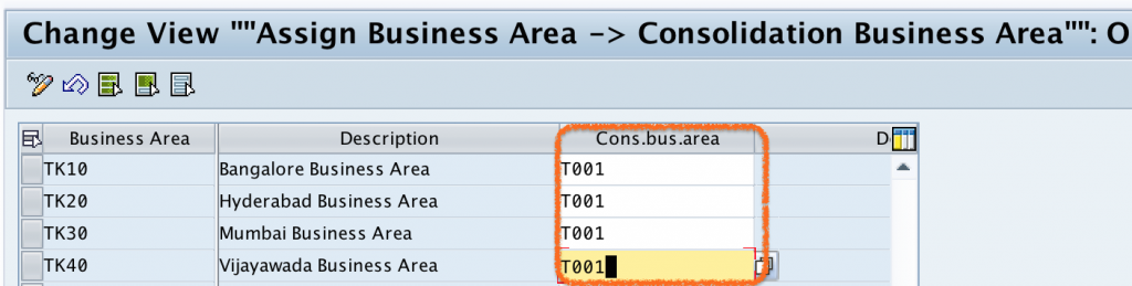 Assign Business Area to Consolidation Business Area in SAP