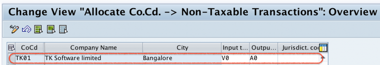 Assign Tax Codes for Non Taxable Transactions