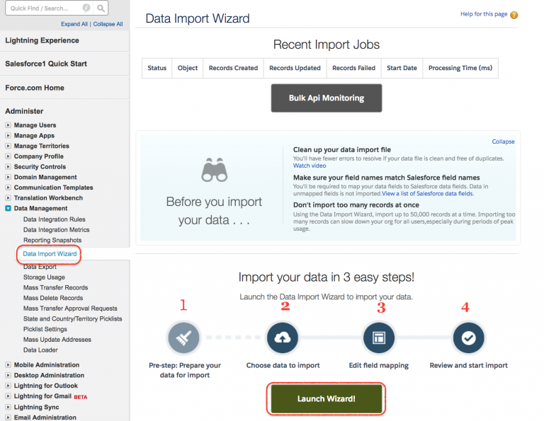Salesforce Data Import Wizard | Insert, Update, Upsert
