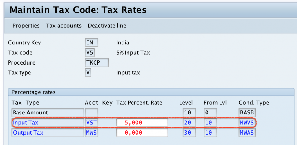 Define Tax codes for Sales and Purchases in SAP