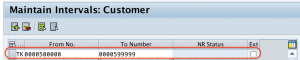 Create Number Ranges for Customer Account Groups in SAP