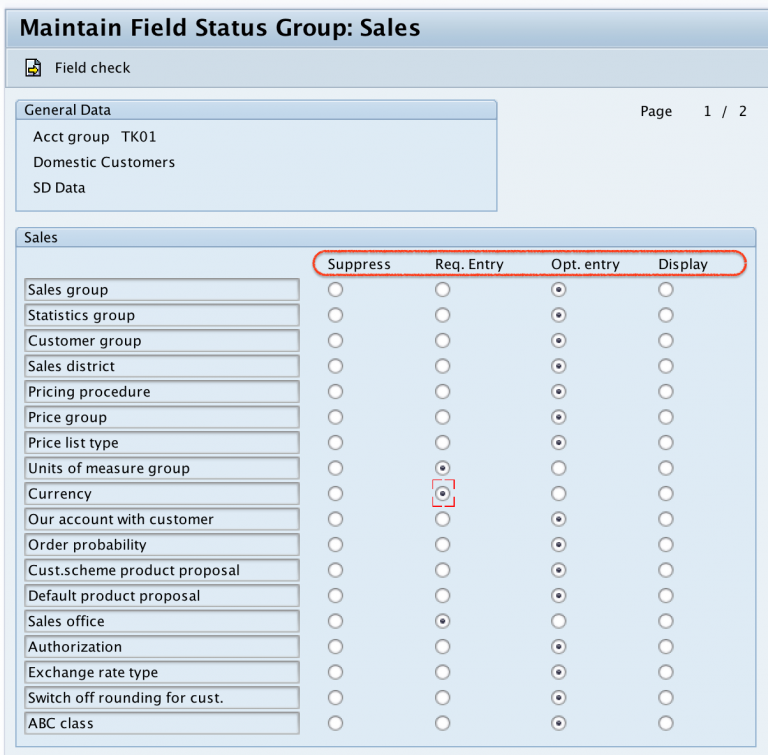 Define Customer Account Groups in SAP