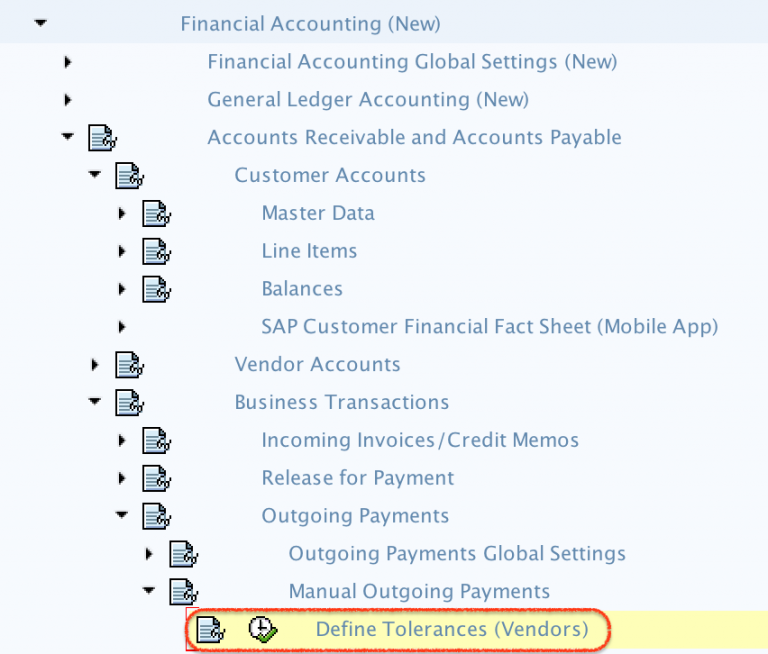 Define Tolerance Group for Customers / Vendors in SAP