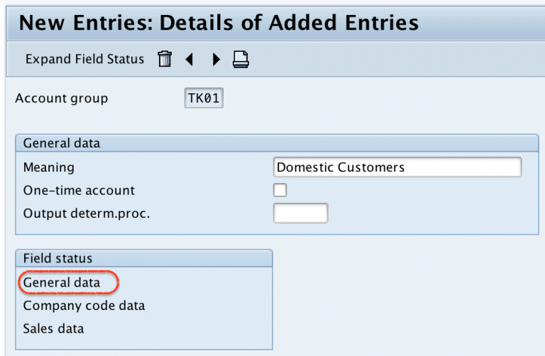 Define Customer Account Groups in SAP