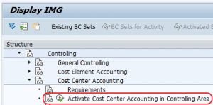Activate Cost Center Accounting in Controlling Area