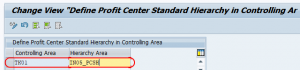 Define Profit Center Standard Hierarchy in Controlling Area SAP