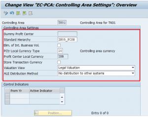 Maintain Controlling Area Settings in SAP CO