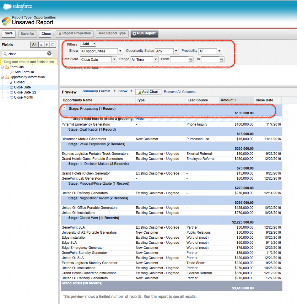 Summarize Your Salesforce Report Data Summary Reports